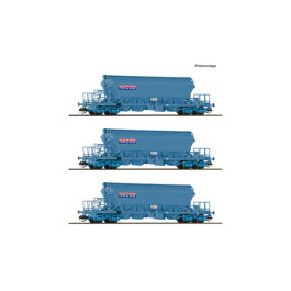 6680031 3 piece set: Covered hopper wagons for potash, NACCO