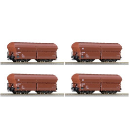 66098 4 piece set: Self-unloading hopper cars, DB