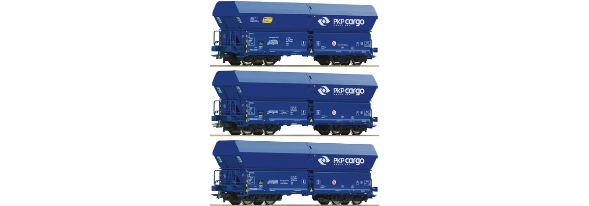 66194 3 piece set: Self unloading hopper wagon, PKP